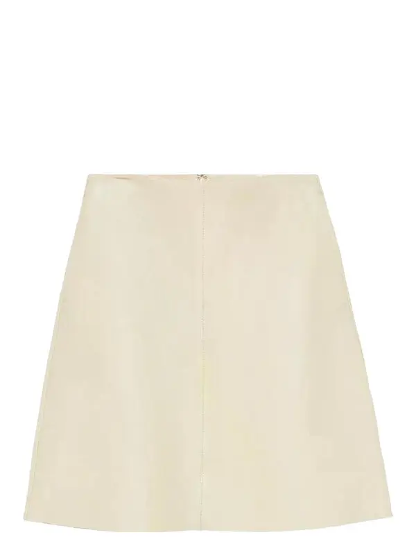TOTEME Leather Mini Skirt - Neutrals