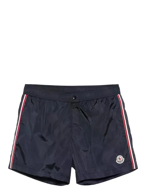 Moncler Stripe-detail Swim Shorts - Blue