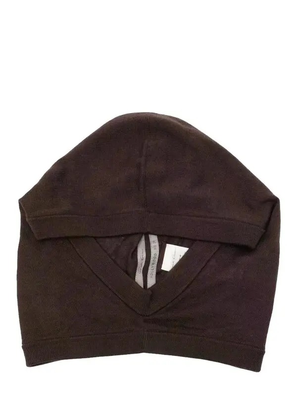 Rick Owens Ribbed Edge Balaclava - Brown