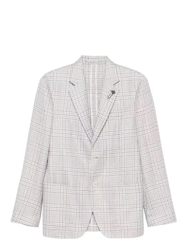 LARDINI Checked Blazer - Neutrals
