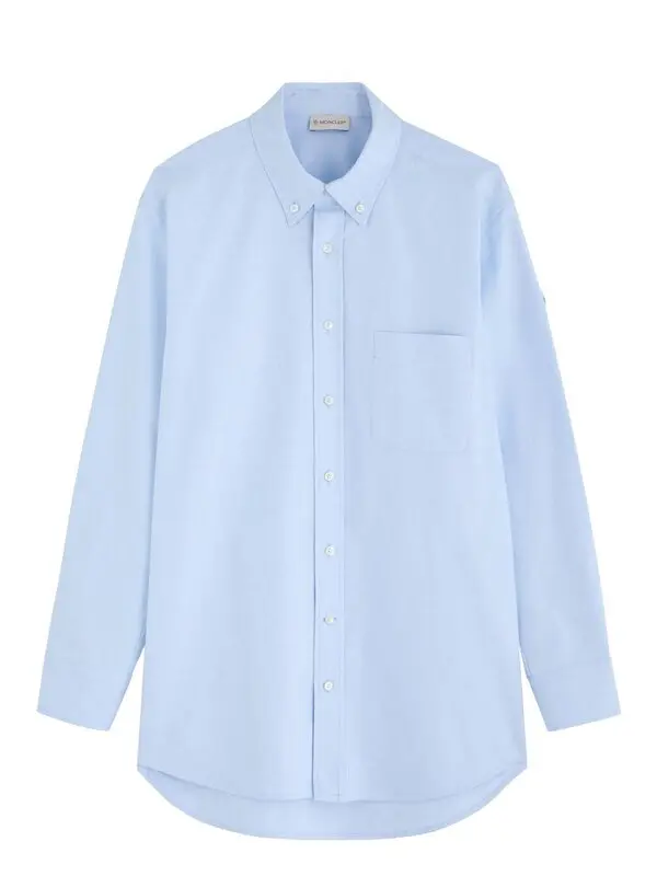 Moncler Logo-appliquéd Cotton Shirt - Blue