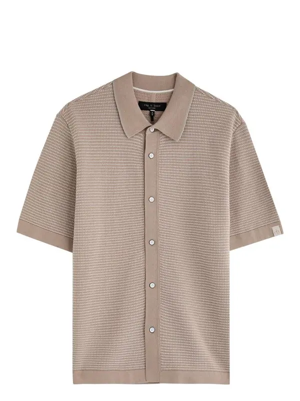 Rag & Bone Harvey Striped Cotton-blend Shirt - Beige