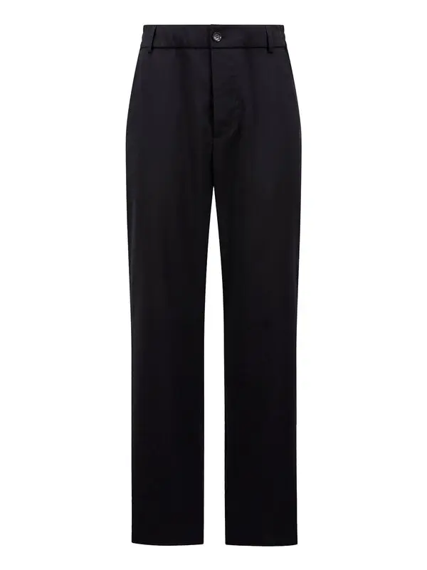 Moncler Wool Gabardine Tailored Trousers - Blue