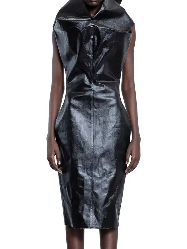 Rick Owens Wingled Denim Abito Dress - Black