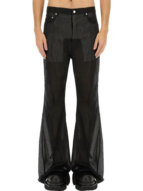Rick Owens Bootcut Cotton Pants - Black