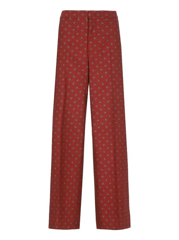 Etro Patterned Wool Trousers - Red