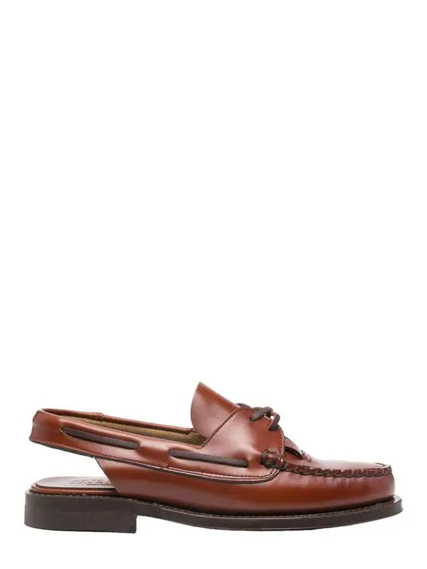 Hereu Saler Leather Slingback Loafers - Brown