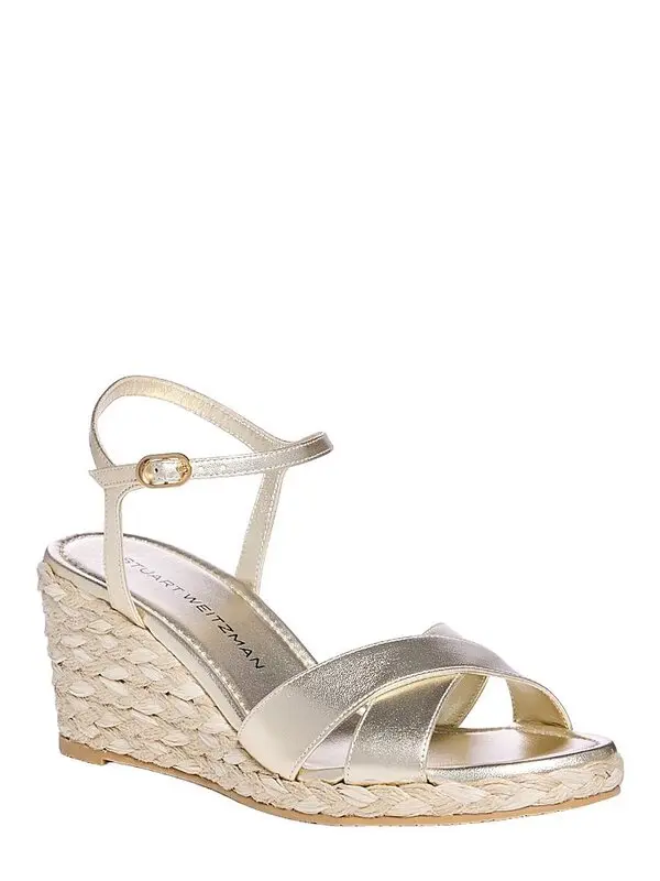 STUART WEITZMAN Dayna Espadrille Wedge Sandals - Light Gold