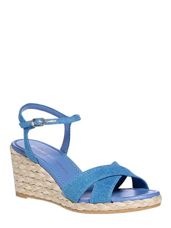 STUART WEITZMAN Dayna Espadrille Wedge Sandals - Washed/natural