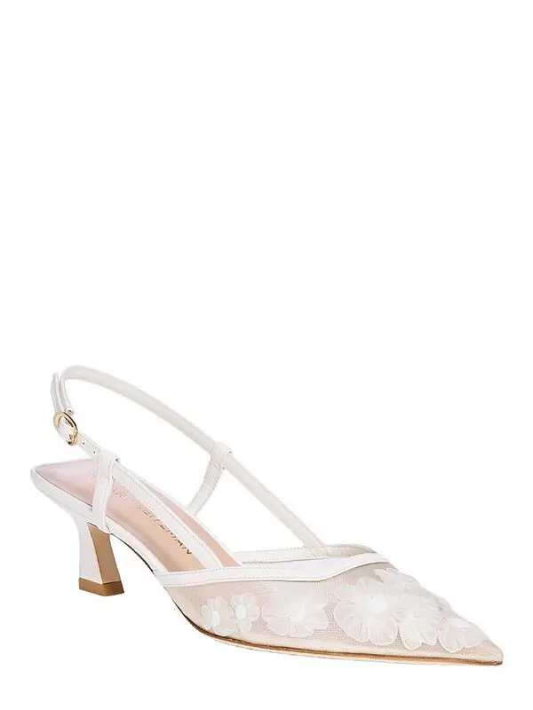 STUART WEITZMAN Vinnie 50 Slingback Pumps - Cream