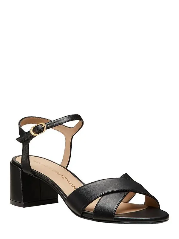 STUART WEITZMAN Dayna Block 50 Sandals - Black