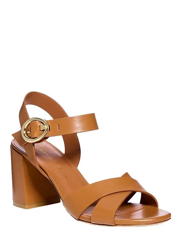 STUART WEITZMAN Benni Block 75 Sandals - Macchiato
