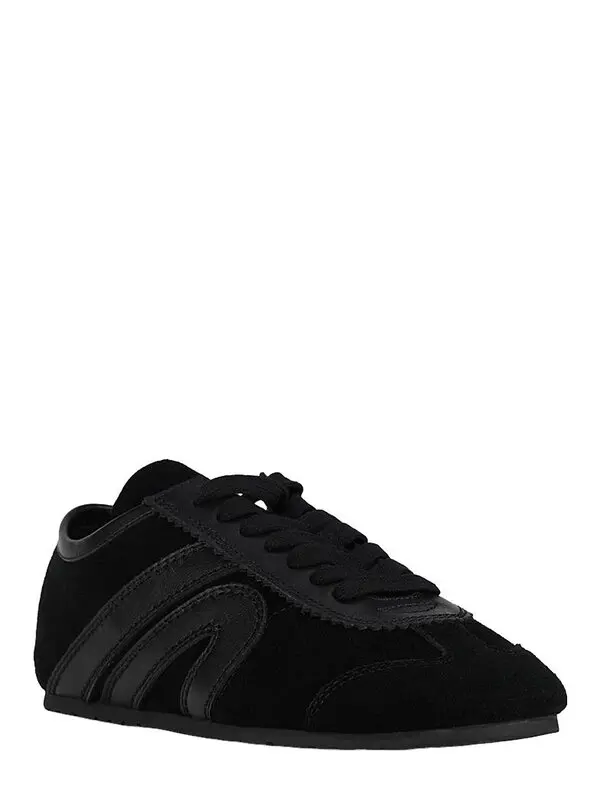 Jeffrey Campbell Aleta Low Top Sneakers - Black Suede Combo
