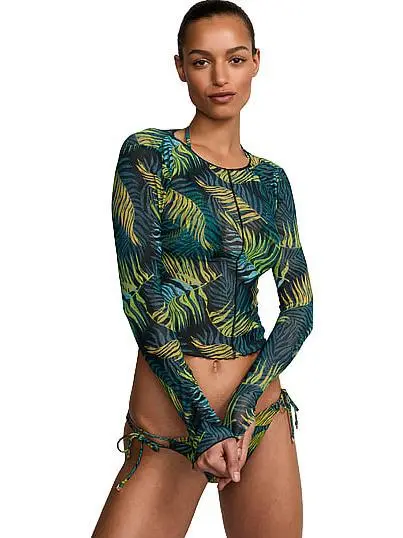 Victoria's Secret Mesh Long-sleeve Top - Print