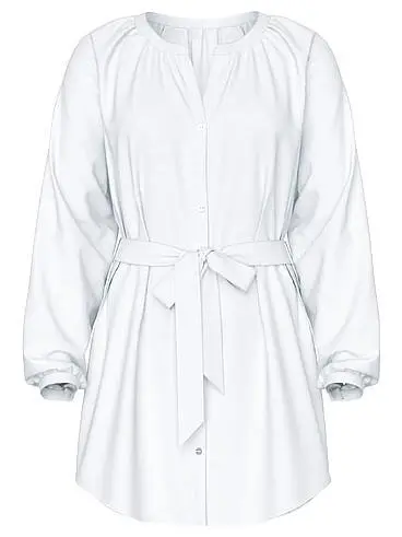 Victoria's Secret Swim Beachwear Linen Easy Button-up Dress - White,ivory
