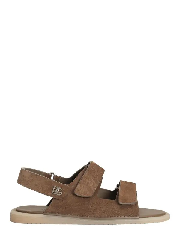 Dolce & Gabbana Dg Light Suede Sandals - Brown