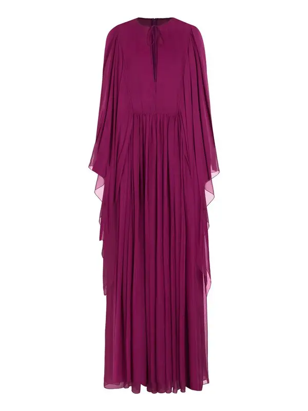 Dolce & Gabbana Long Silk Chiffon Kaftan With Drawstring - Purple