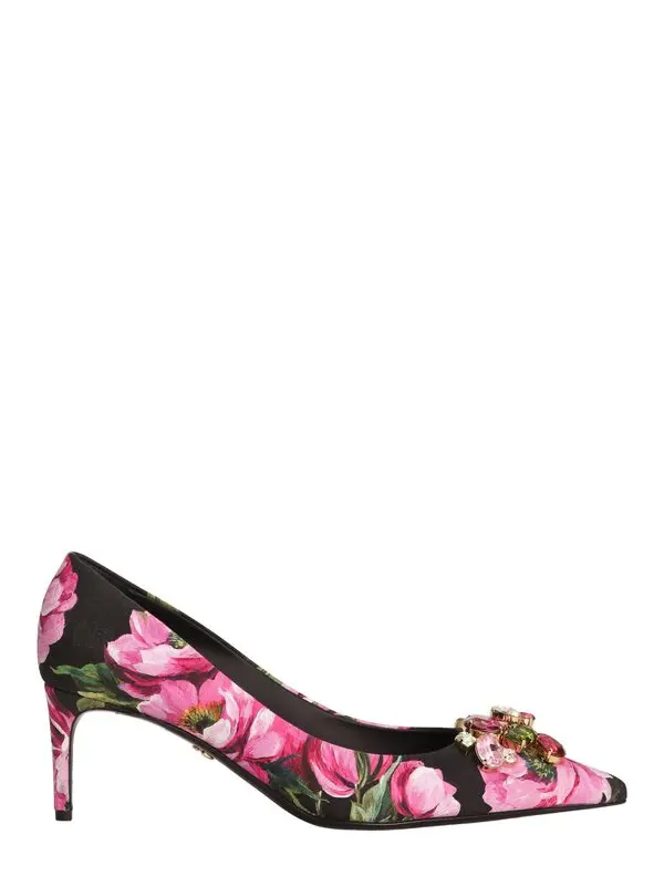Dolce & Gabbana Peony- Brocade Slingback Pumps - Print