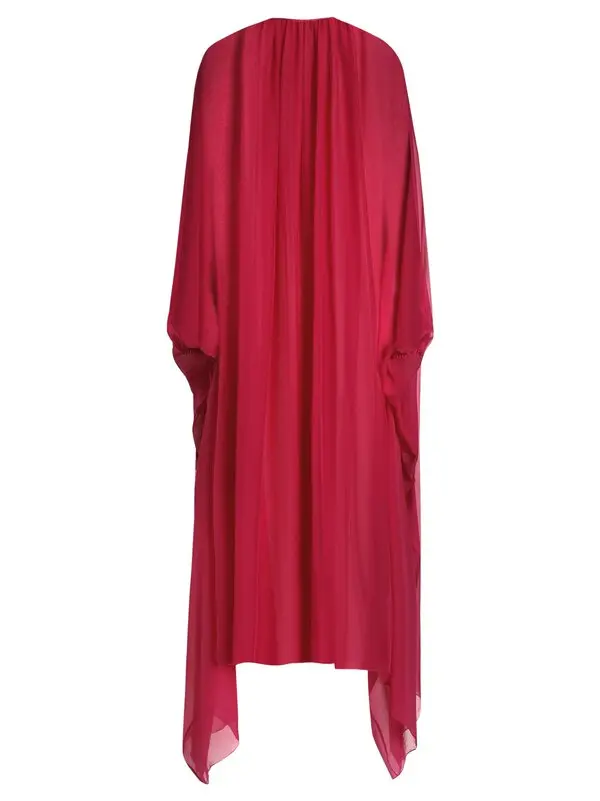 Dolce & Gabbana Long Silk Chiffon Caftan With Drawstring - Purple
