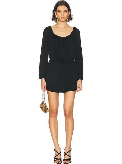 Saint Laurent Long Sleeve Mini Dress - Noir