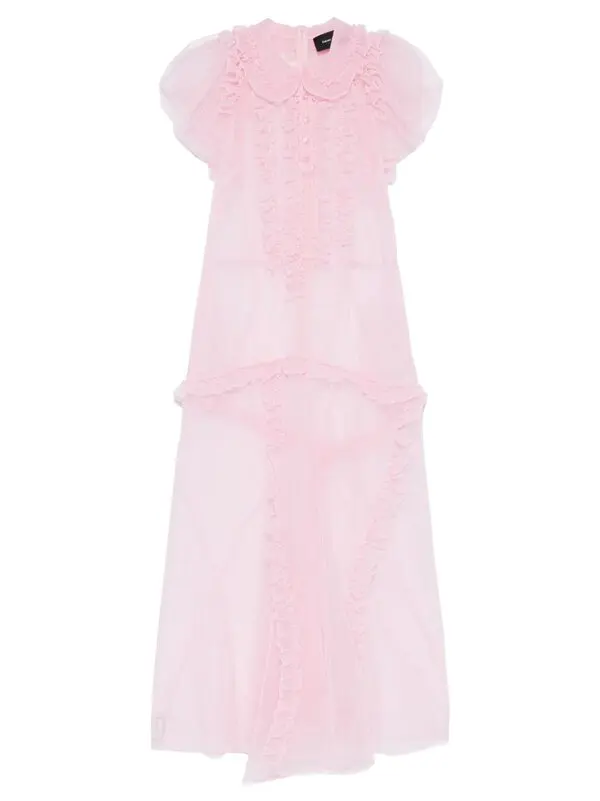 Simone Rocha Sheer Tulle Midi Dress - Pink