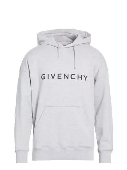 Givenchy Cotton French Terry Logo Hoodie - Light Grey