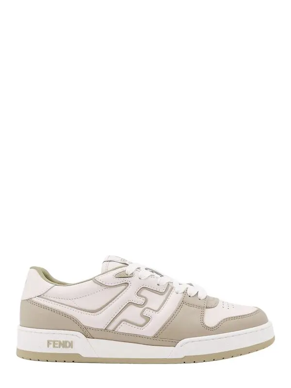 Fendi Leather Sneakers With Ff Lateral Logo - Grey
