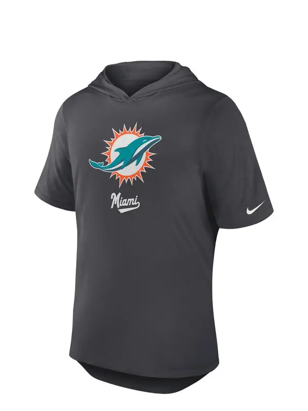 Nike Miami Dolphins Dri-fit Nfl Hooded T-shirt - Grey