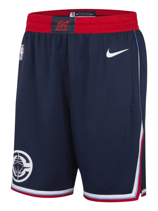 Nike La Clippers 2024/25 Swingman Icon Edition Dri-fit Nba Replica Shorts - Blue