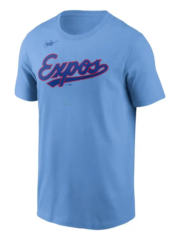 Nike Montreal Expos Cooperstown Wordmark Mlb T-shirt - Blue