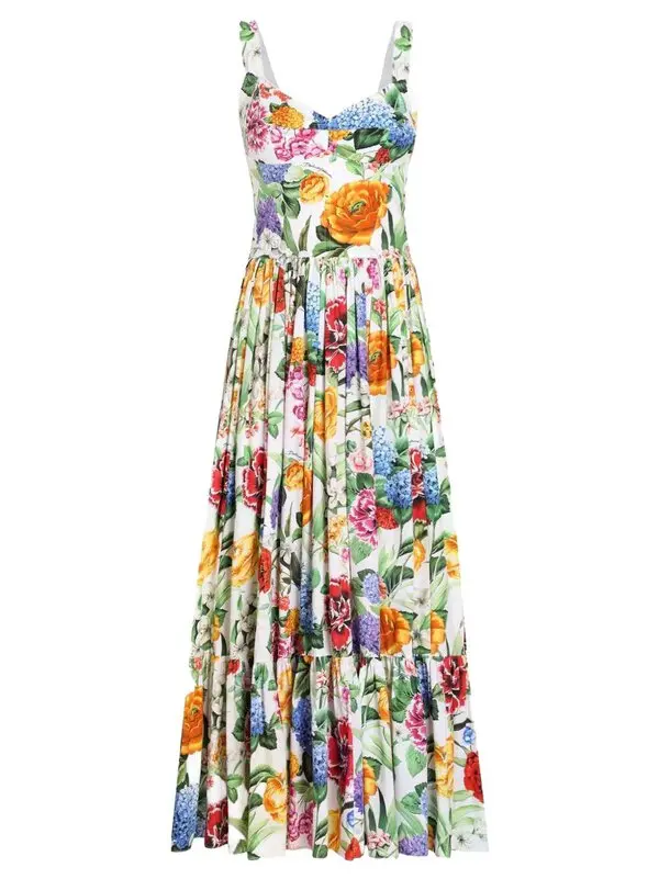 Dolce & Gabbana Floral-print Maxi Dress - White
