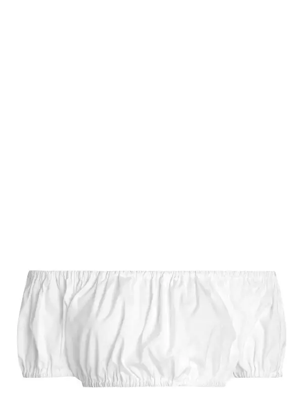 Dolce & Gabbana Ruched Crop Top - White