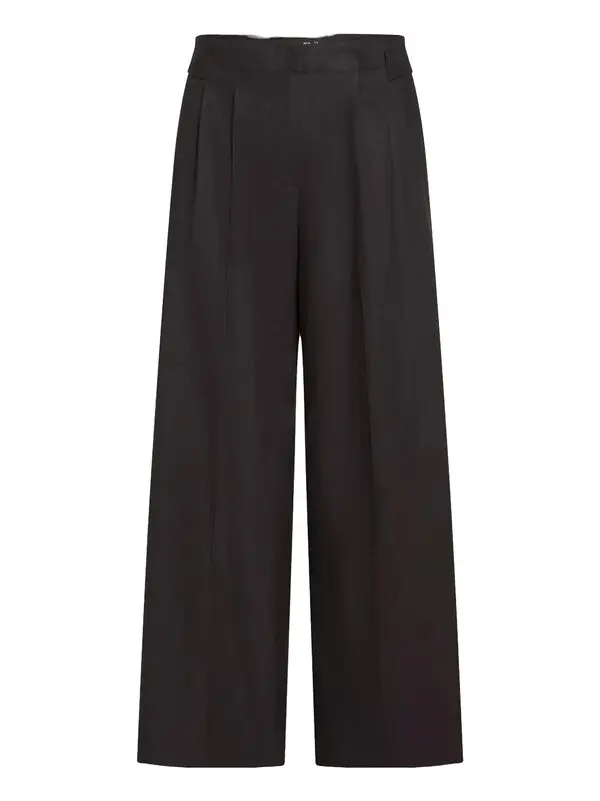 Karl Lagerfeld Pleated Wide-leg Trousers - Black