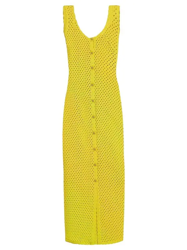 Dolce & Gabbana Crochet-knit Midi Dress - Yellow