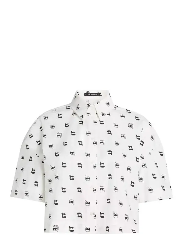 Karl Lagerfeld Ikon Cropped Shirt - White