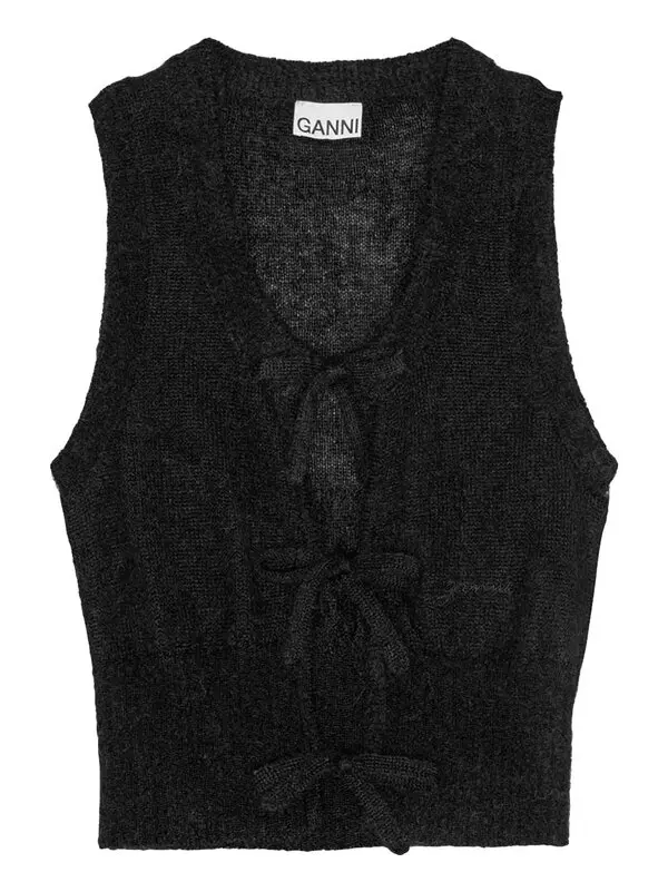 GANNI Tied Vest - Black