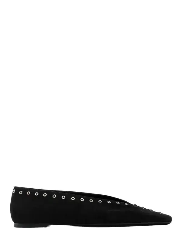 TOTEME Suede Ballerina Shoes - Black