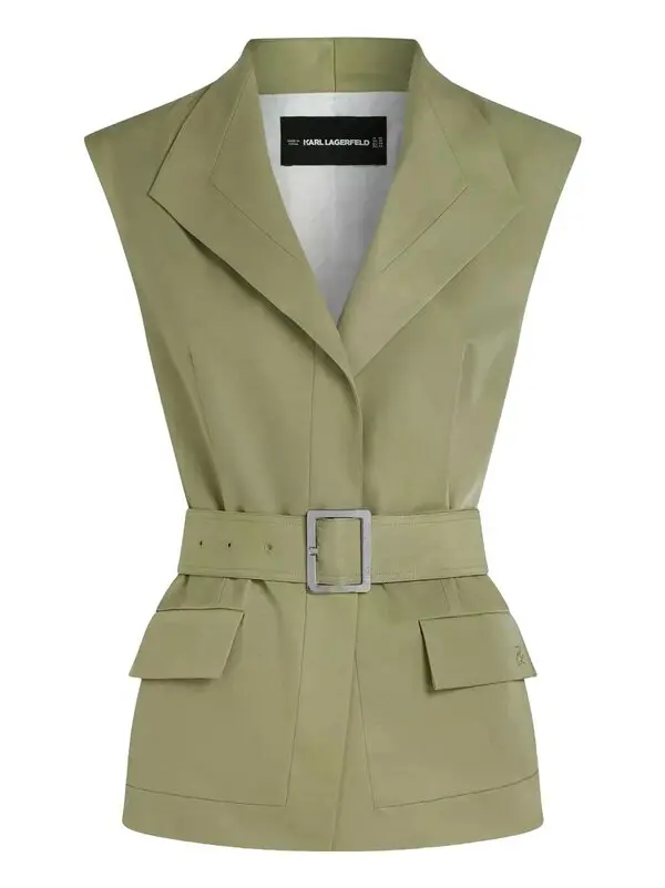 Karl Lagerfeld Belted Waistcoat - Green