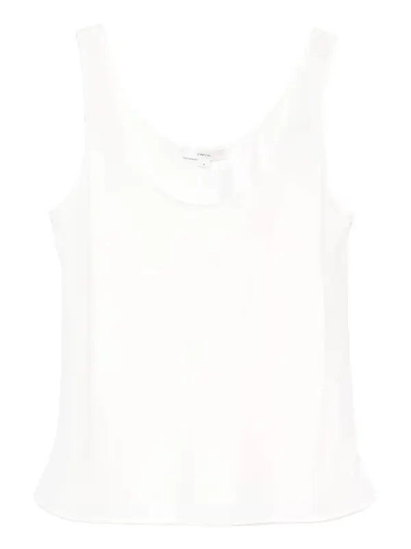Vince Charmeuse Tank - White