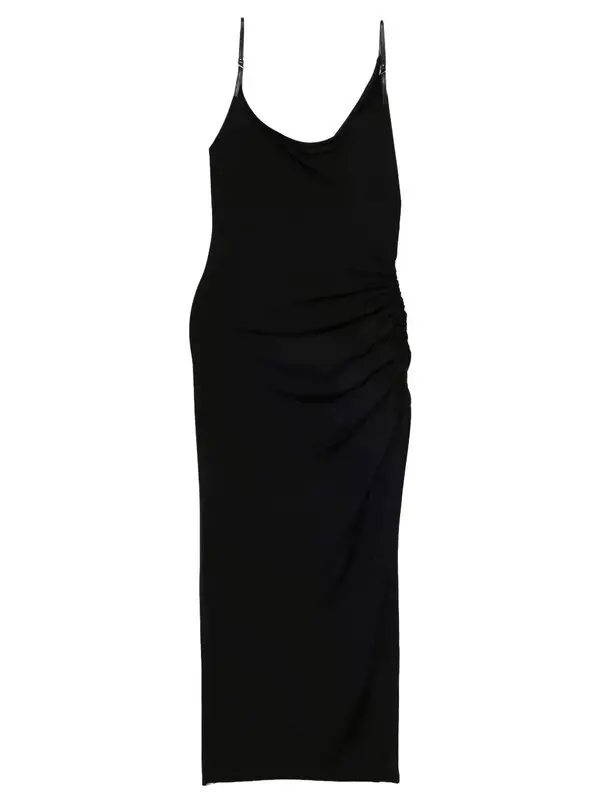 MUGLER Asymmetrical Maxi Dress - Black