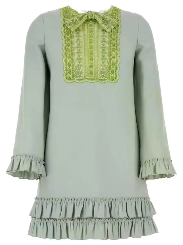 Valentino Garavani Bow-detail Mini Dress - Green