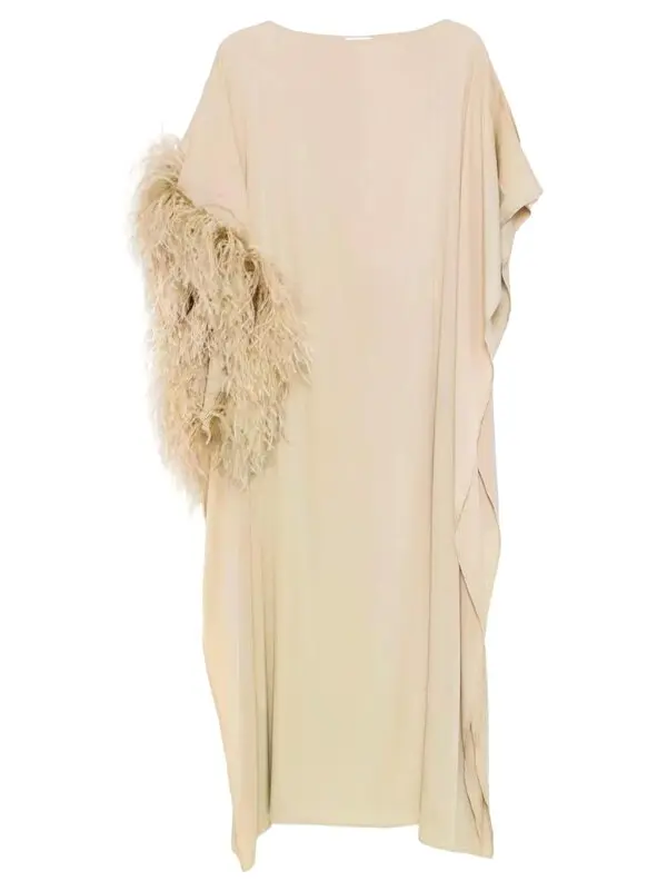 FERRAGAMO Faux-fur Detail Dress - Neutrals