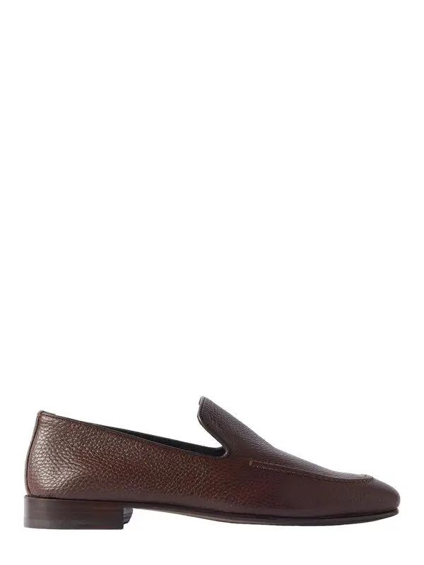 Manolo Blahnik Truro Full-grain Leather Loafers - Brown