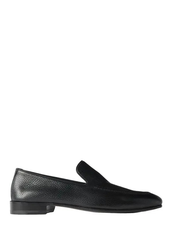 Manolo Blahnik Truro Full-grain Leather Loafers - Black