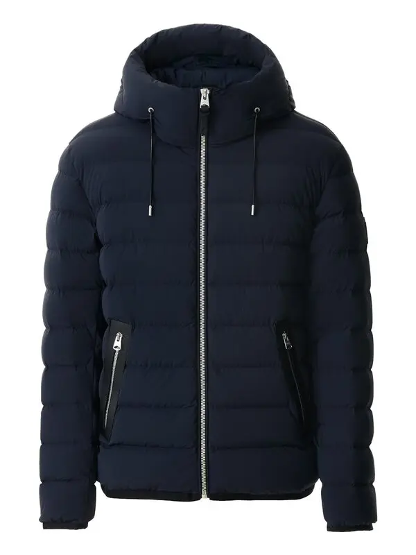 Mackage Jack-z Agile-360 Stretch Light Down Jacket With Hood - Navy