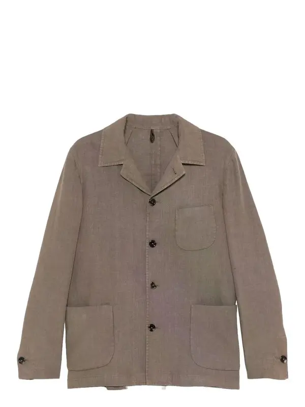DELL'OGLIO Linen Blazer - Brown