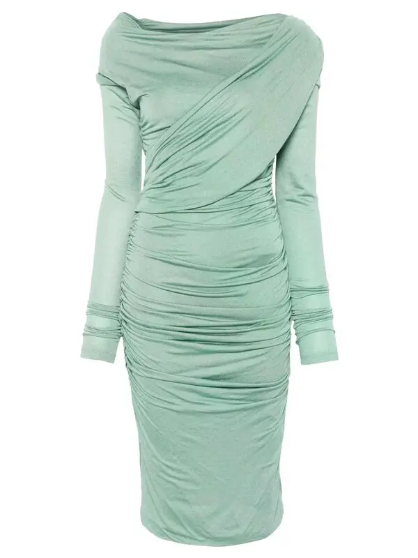 Blumarine Draped Midi Dress - Green