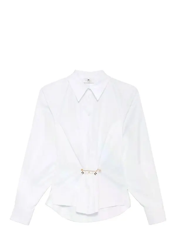 Elisabetta Franchi Striped Poplin Shirt - White