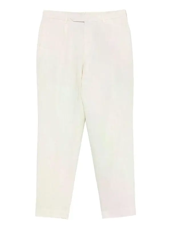 DELL'OGLIO Linen Tapered Trousers - Neutrals
