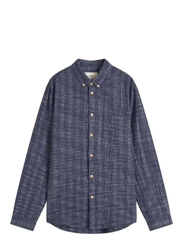 Folk Stripe Relaxed Shirt - Navy